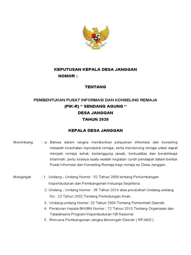 SK PIK - R Sendang Agung JANGGAN | PDF