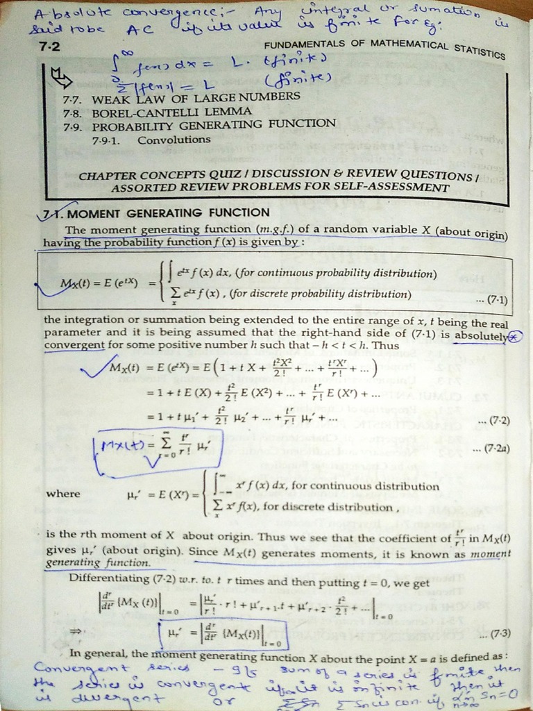 Moment Generating Function | PDF