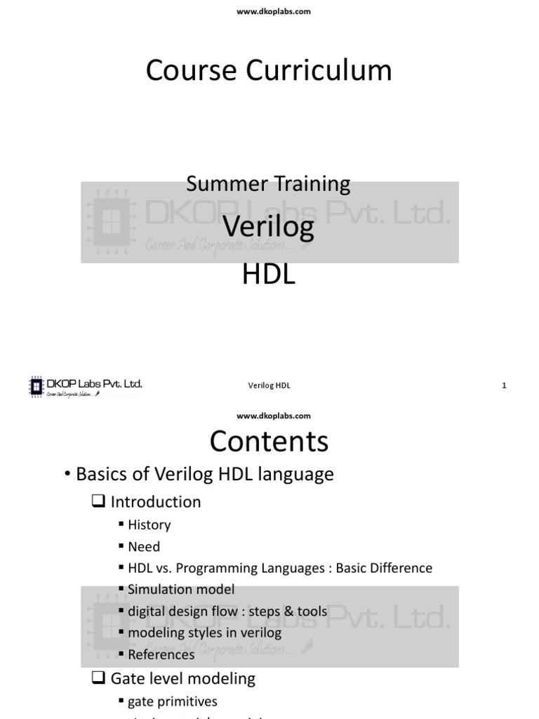 Verilog Course | PDF | Hardware Description Language | Design