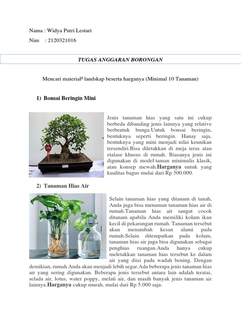 Widya Putri Lestari - 2120321016 3 | PDF | Griya & Taman