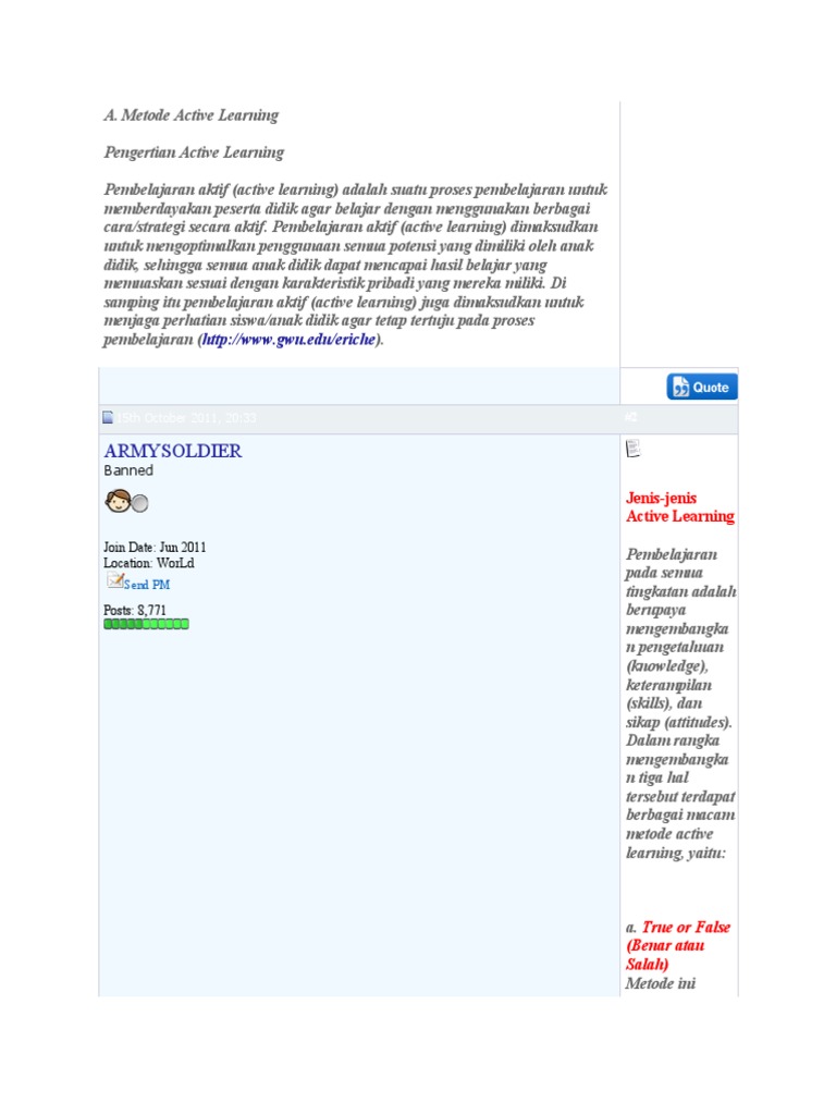 Active Learning | PDF | Karier & Perkembangan