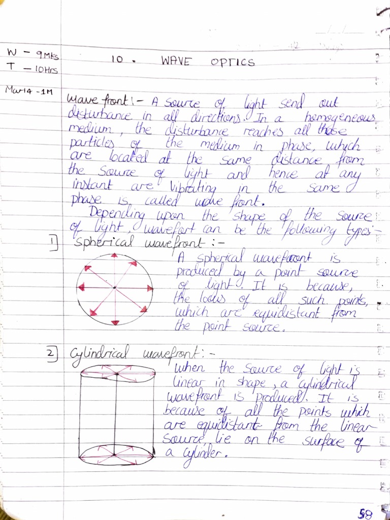 Class12 ........ Wave Optics Special Notes Imp | PDF