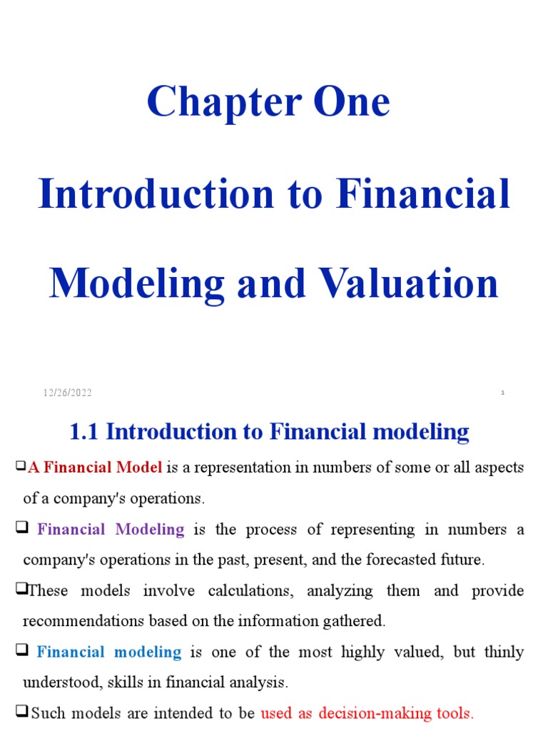 Financial Modeling Chapter 1 | PDF | Net Present Value | Discounted ... Financial Modeling Chapter 1 | PDF | Net Present Value | Discounted ...