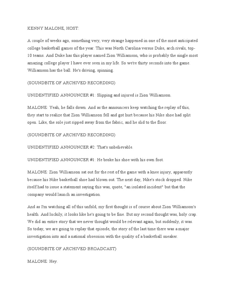 Podcast Transcript - Notes | PDF | Shoe | Softlines (Retail)