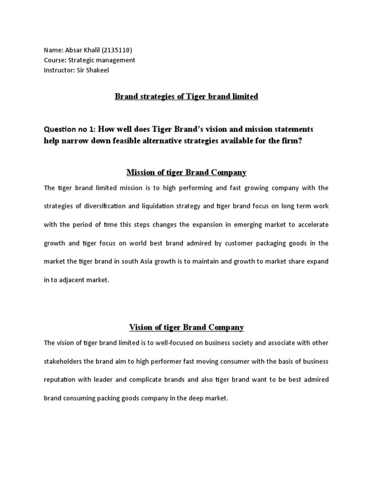 Brand Strategies of Tiger Brand | PDF