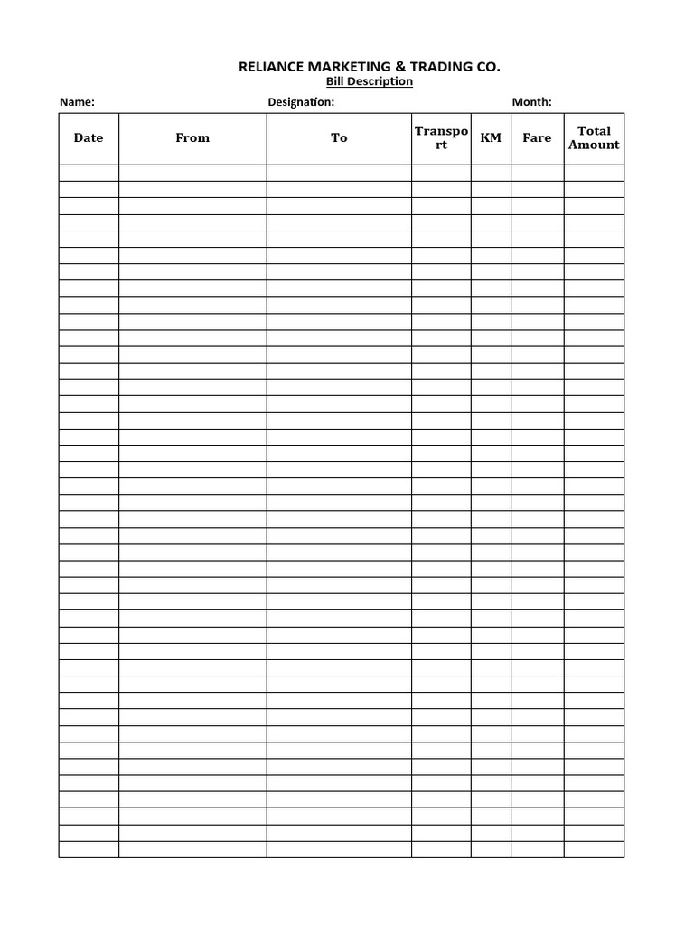 Bill Description Form | PDF