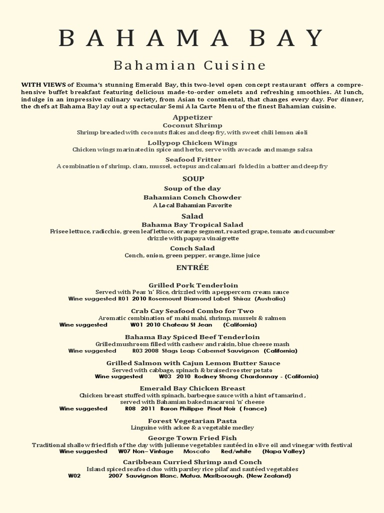 ALC CARRIBEAN Bahama-Bay REST. BAHAMAS 2017 | Download Free PDF | Wine ...