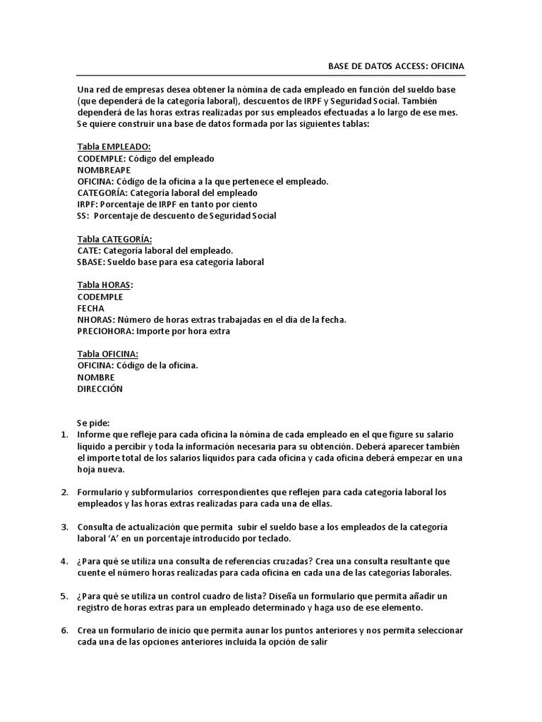 Access Práctica 5 Oficina | PDF