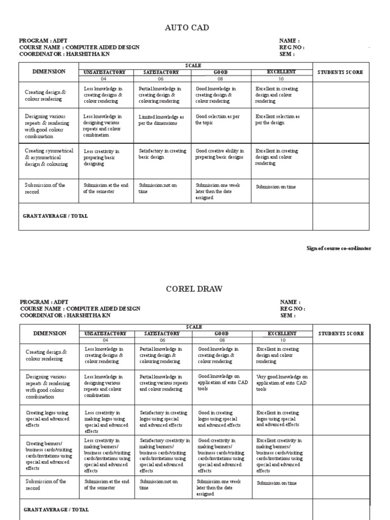 CAD Rubrics | PDF | Computer Aided Design | Computer Graphics