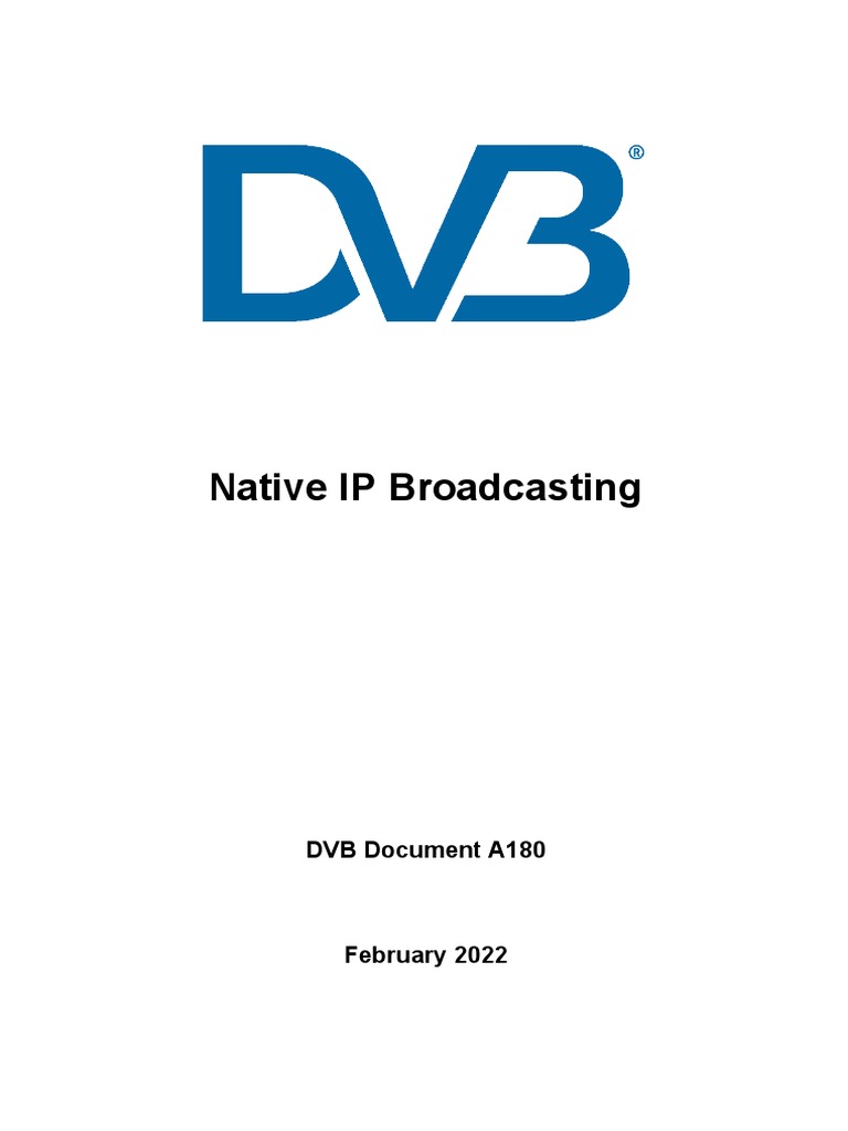DVB Native IP Broadcasting Guide | PDF | Computer Network | Streaming Media