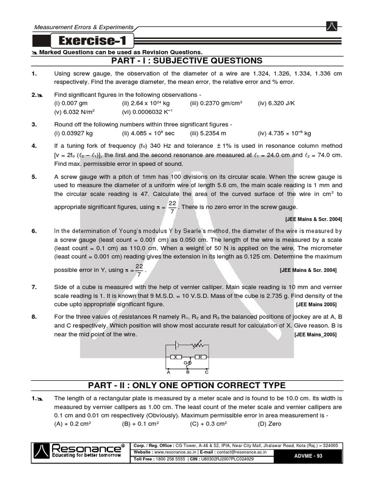 Exercise - 1 2 PC MnvEBRC | PDF | Electrical Engineering | Physical Quantities