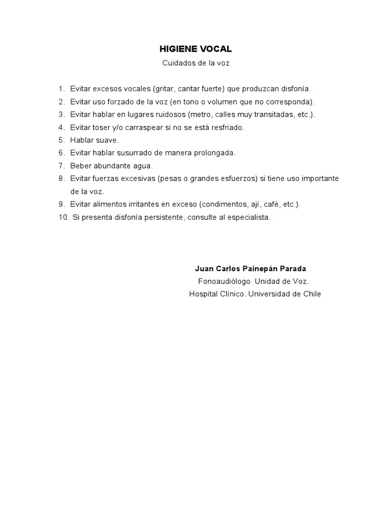 Higiene Vocal | PDF