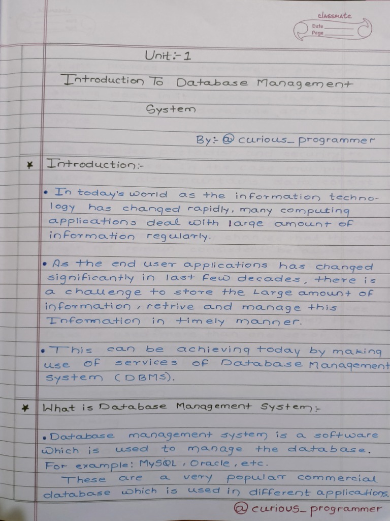 Dbms Notes! | PDF Dbms Notes! | PDF