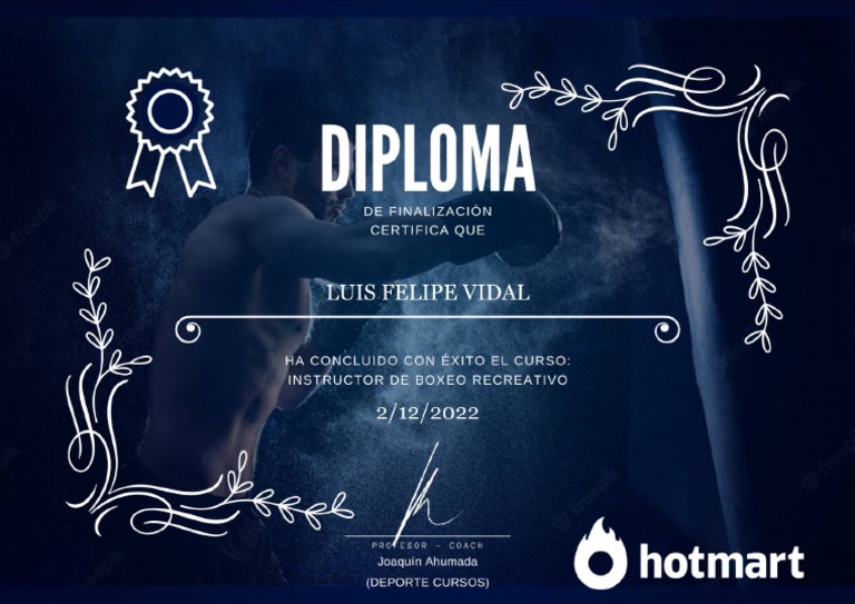 DIPLOMA INSTRUCTOR DE BOXEO RECREATIVO | PDF