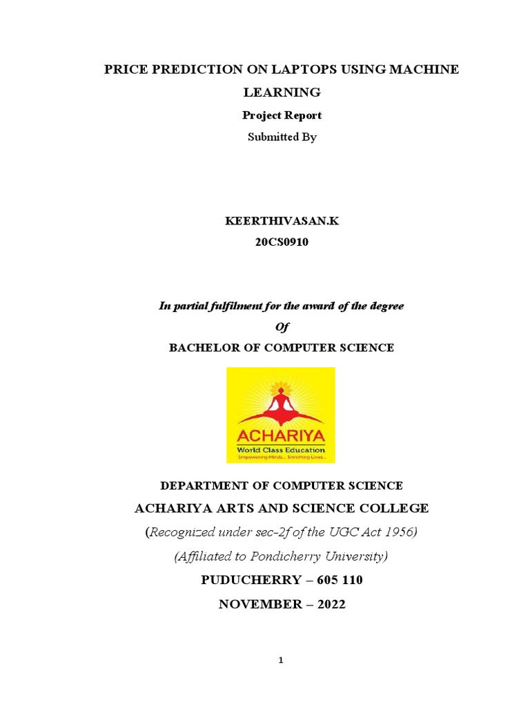 Report - Mini Project | PDF | Machine Learning | Regression Analysis
