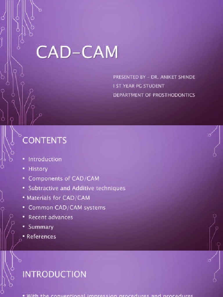 Cad Cam in Prosthodontics | PDF