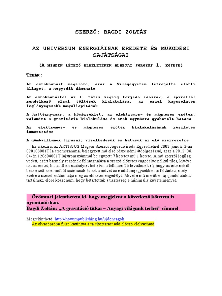 Univerzum - Bagdi Zoltán | PDF