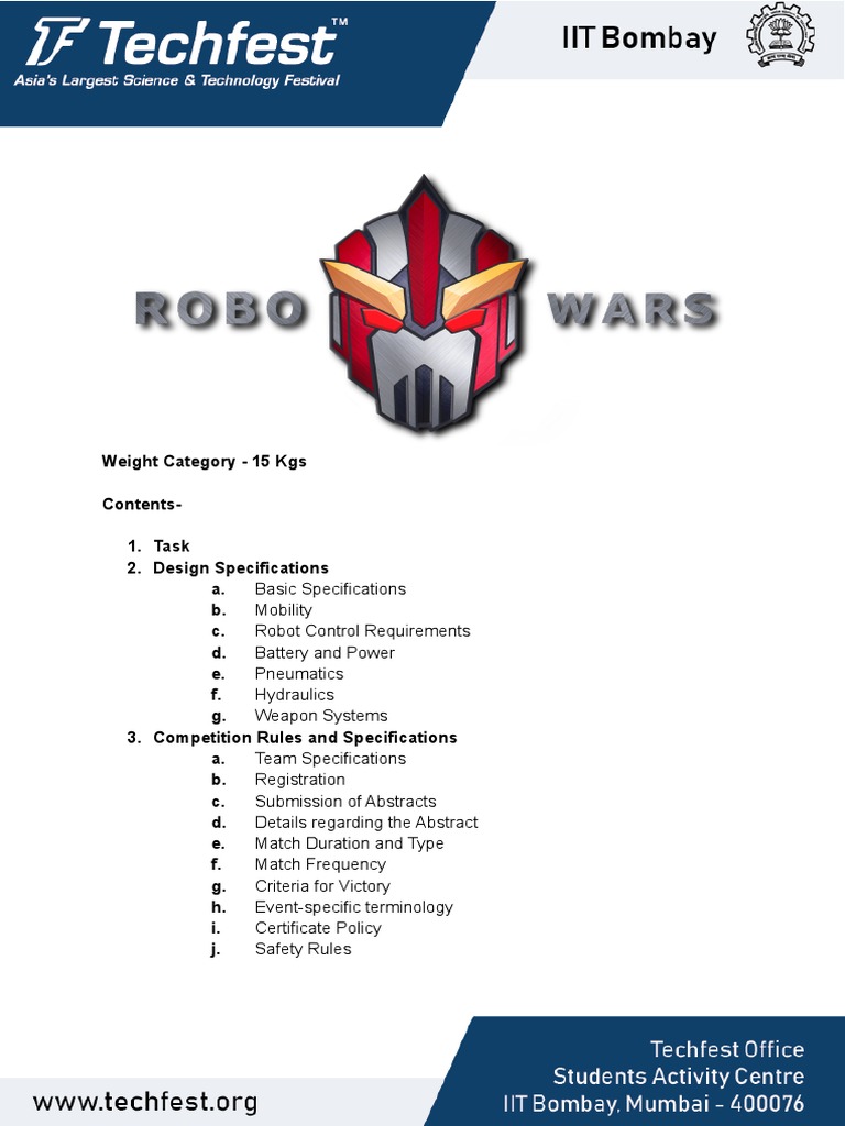 Robowars - 15kg-PS | PDF | Business | Computers