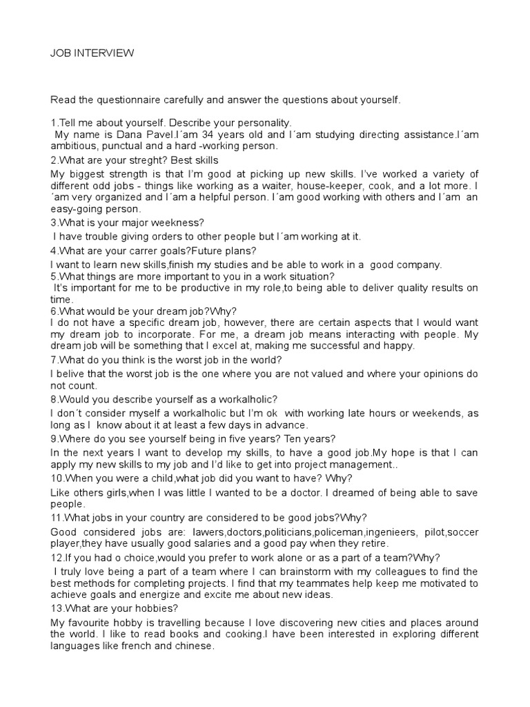 Job Interview Pdf Psychological Concepts Cognitive Science