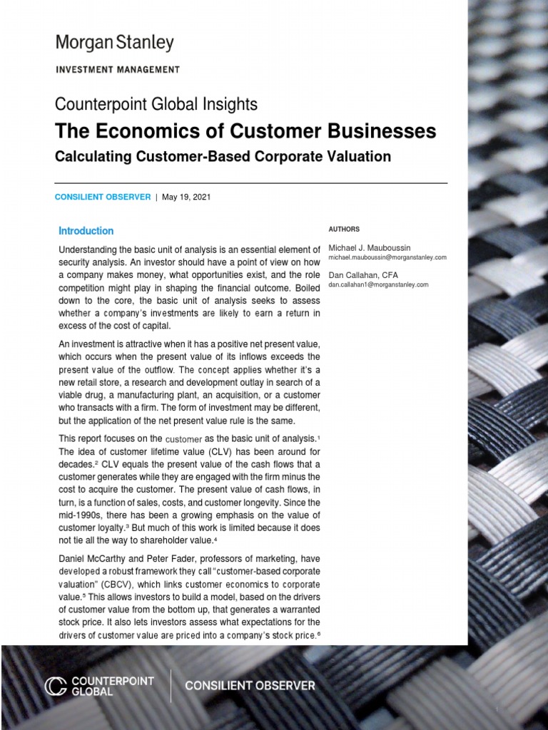 The Economics of Customer Businesses (Morgan Stanley) | PDF | Investing ...