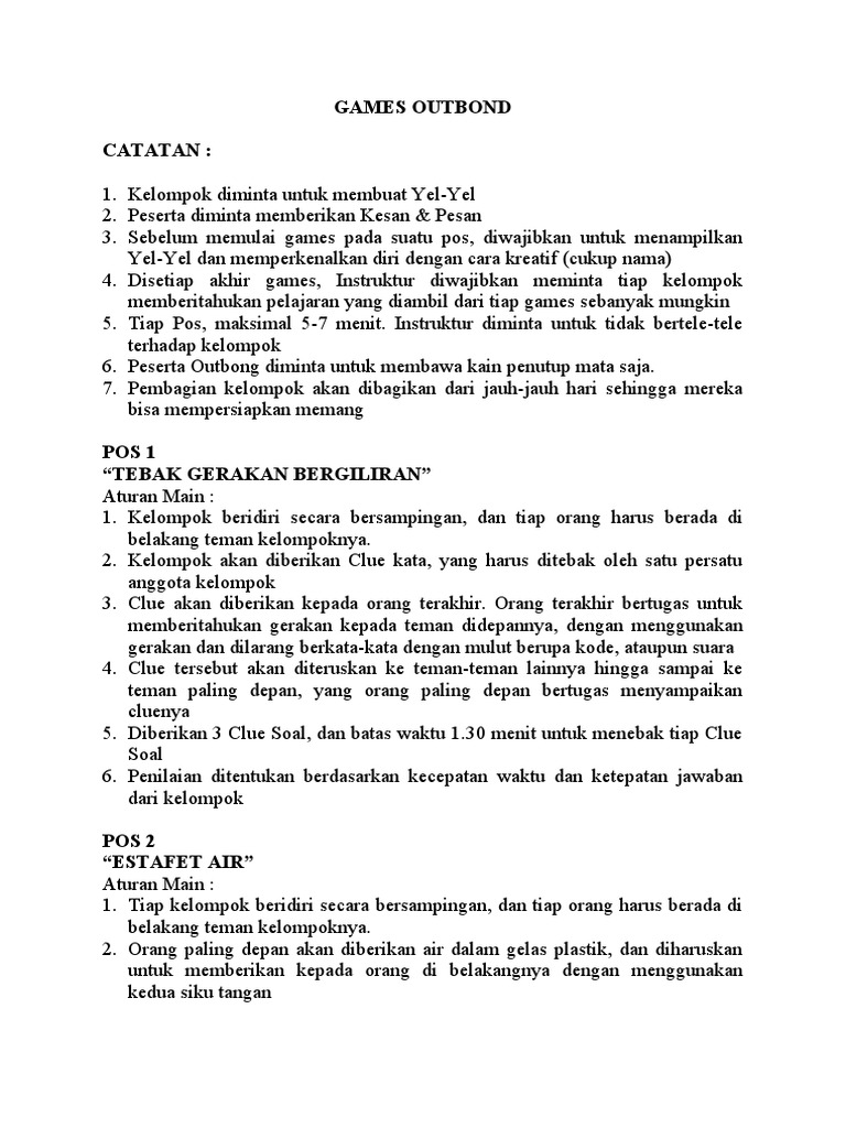 Games Outbond | PDF