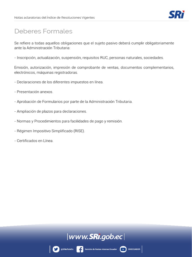 Deberes Formales | PDF