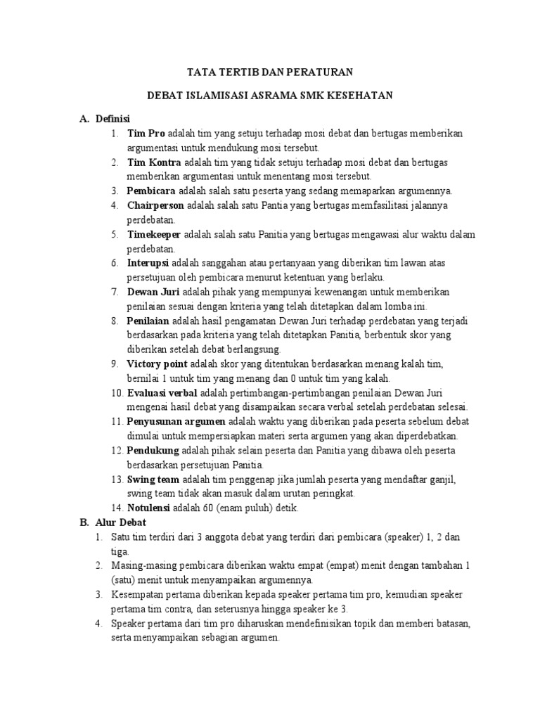 Tata Tertib Debat | PDF