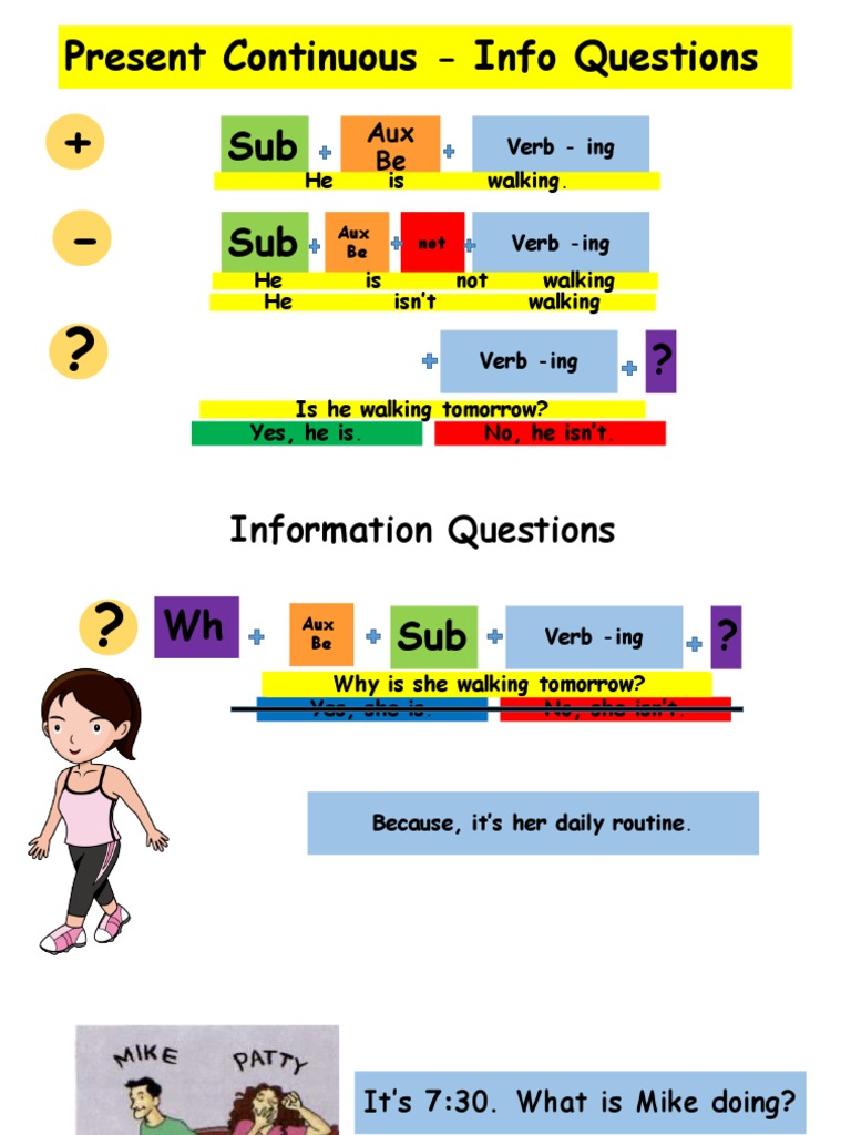 Present Continuous Information Questions | PDF