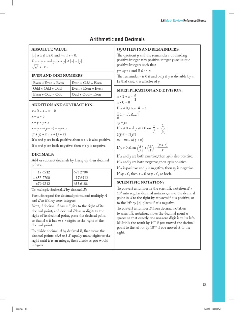 Arithmetic and Decimals | PDF | Decimal | Multiplication