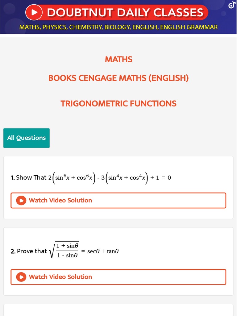 761 Books Doubtnut Question Bank Cengage Math | PDF | Physical ...