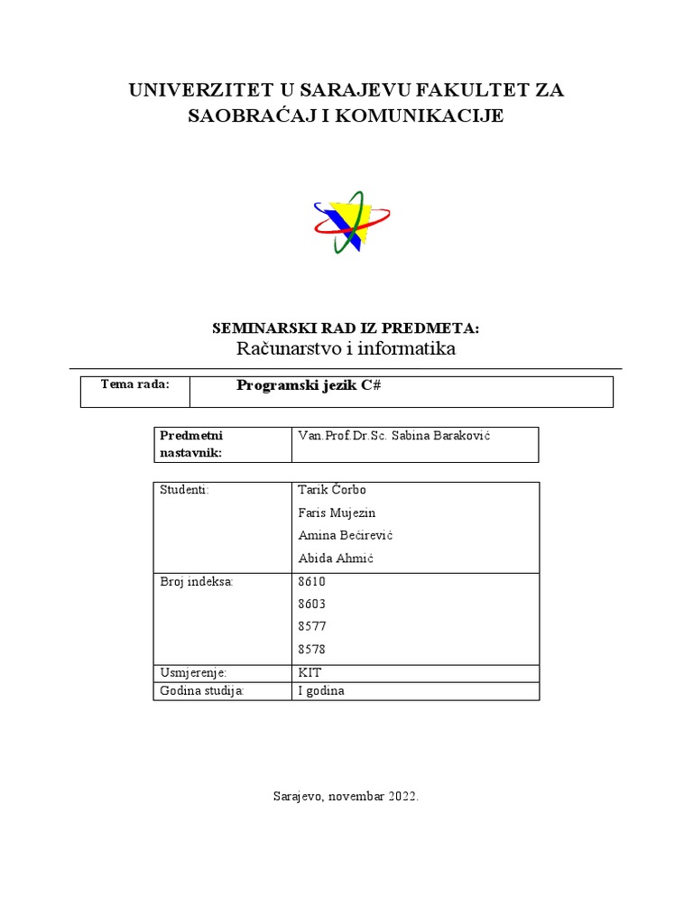Završen Seminarski RII2 | PDF