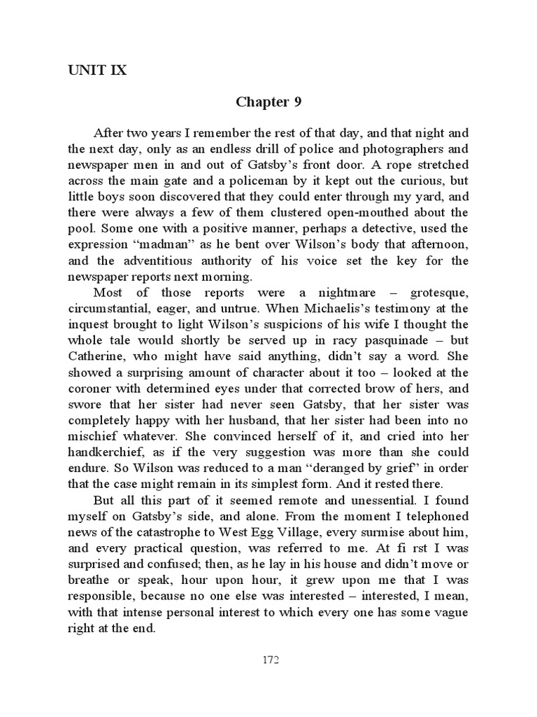 Chapter 9 | PDF | The Great Gatsby