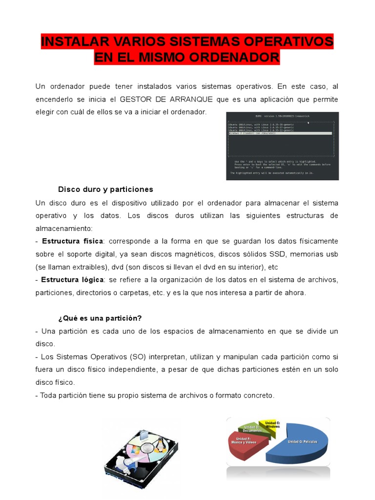 Unidad 2 Sistemas Operativos 2a Parte Particiones | PDF | Archivo de computadora | Sistema operativo