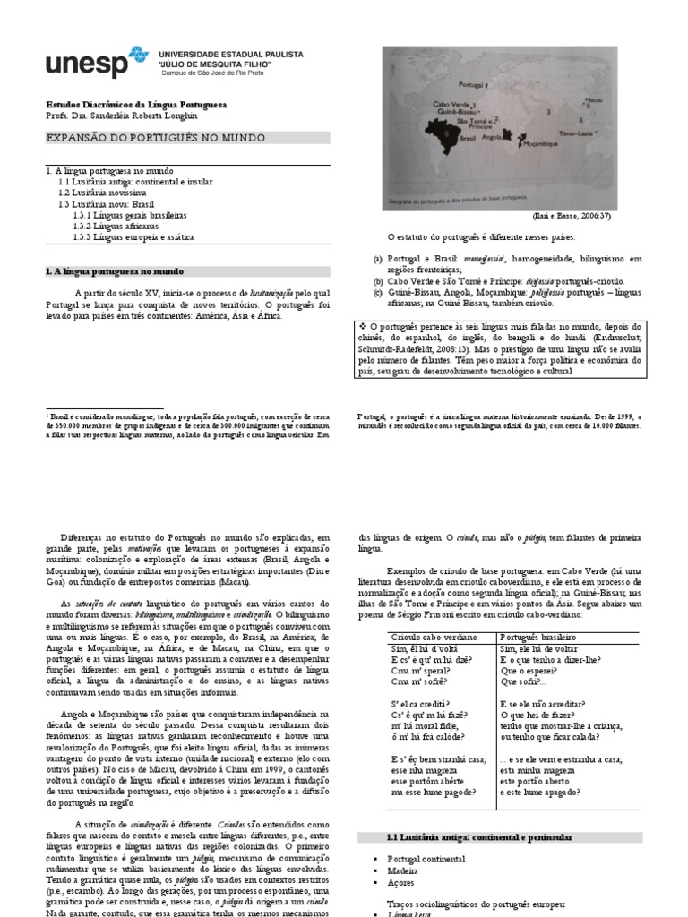 Expansão do Português no Mundo | PDF | Português (idioma) | Brasil
