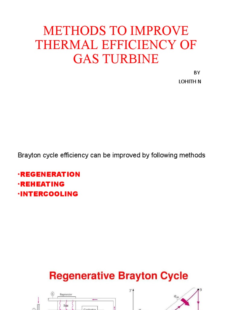 Methods To Improve Thermal Efficiency of Gas Turbine | PDF