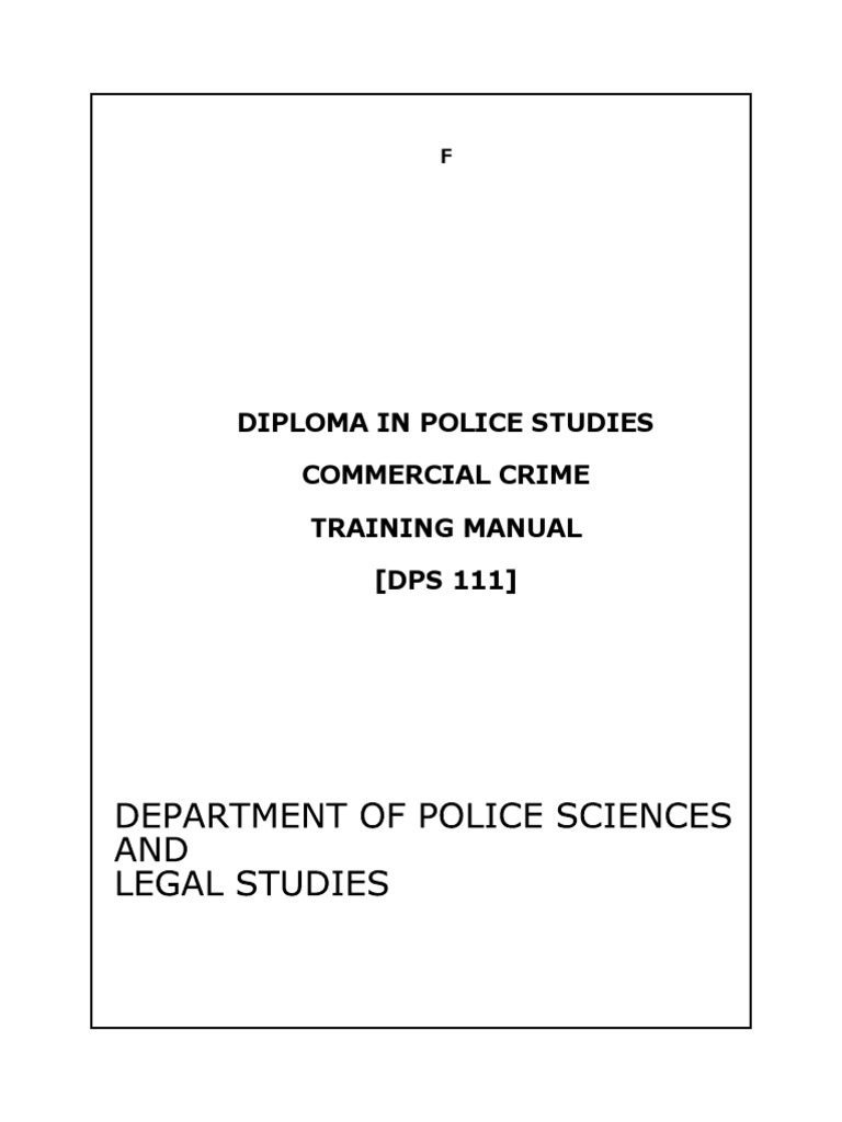 Commercial Crime Manual | PDF | Crimes | Crime & Violence