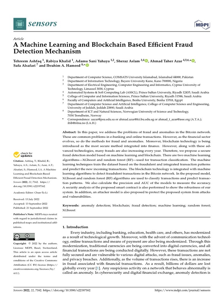Sensors 22 07162 v3 | PDF | Machine Learning | Bitcoin