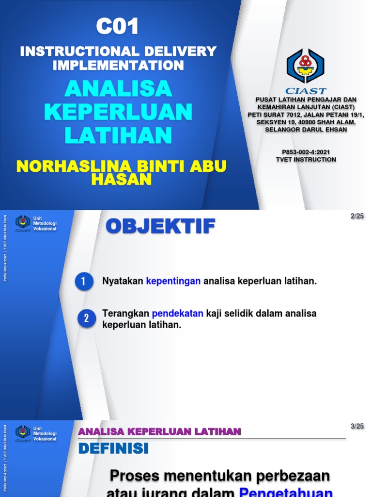 C01 Analisa Keperluan Latihan | PDF