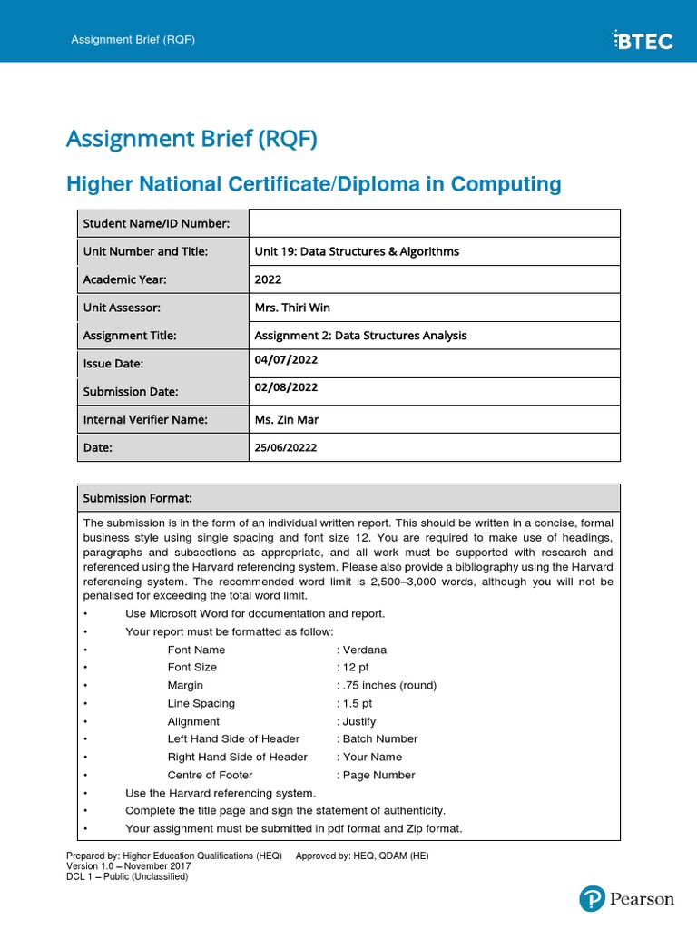 Data Structures Analysis Assignment 2 | PDF | Algorithms | Computer ...