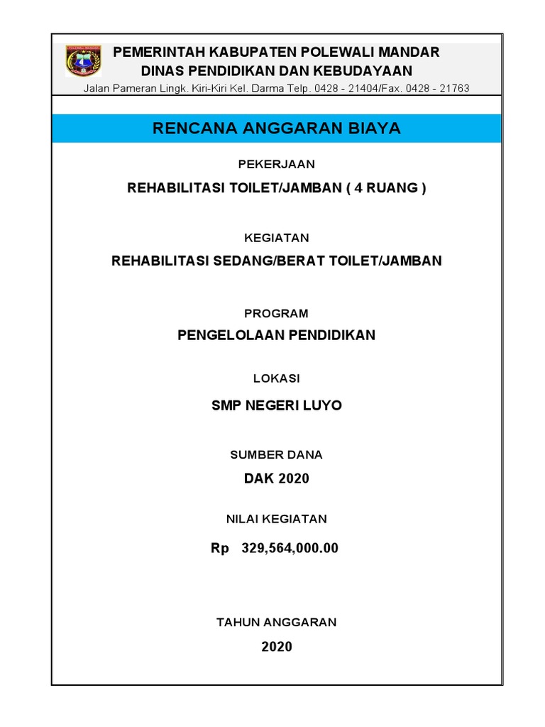 Rab Jamban SMPN Luyo | PDF