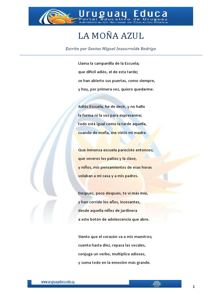 Poema La Moña Azul-Santos Inzaurralde | PDF