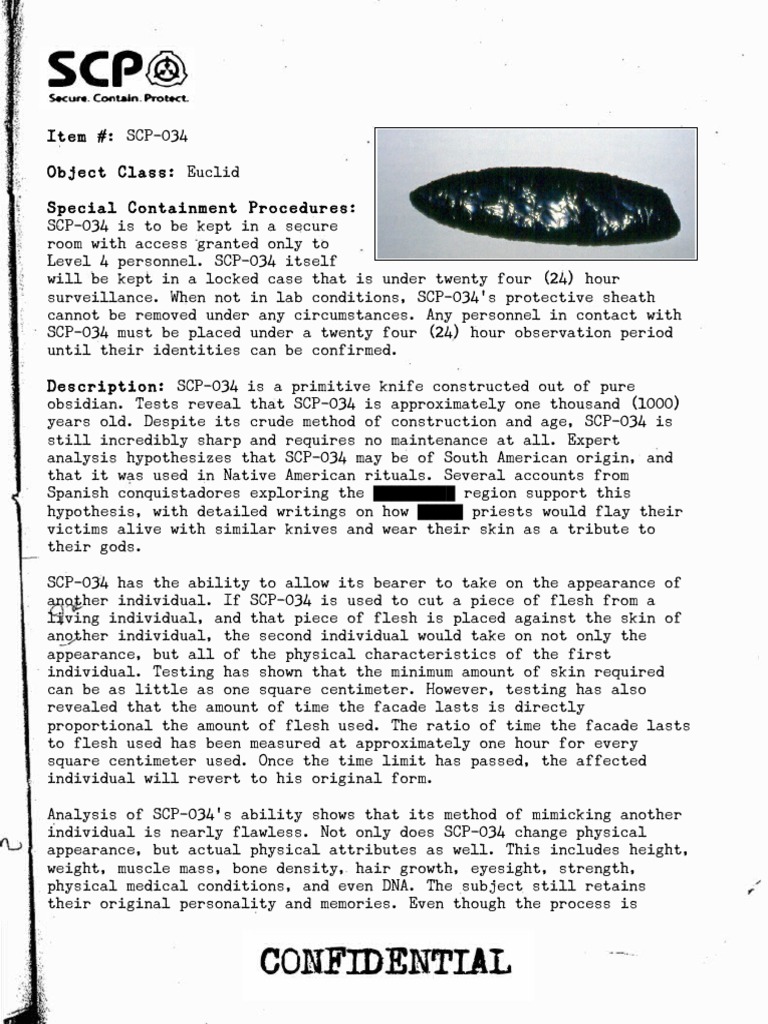 SCP 034 | PDF | Interrogation | Hypothesis