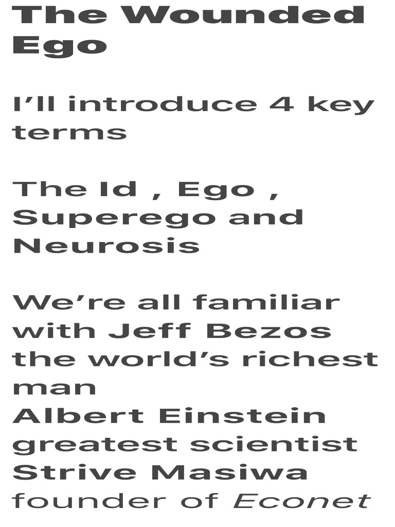 The Wounded Ego | PDF | Id | Psychology