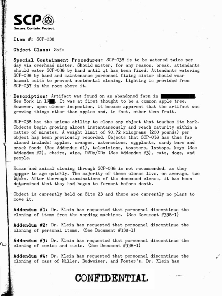 SCP-038 | PDF