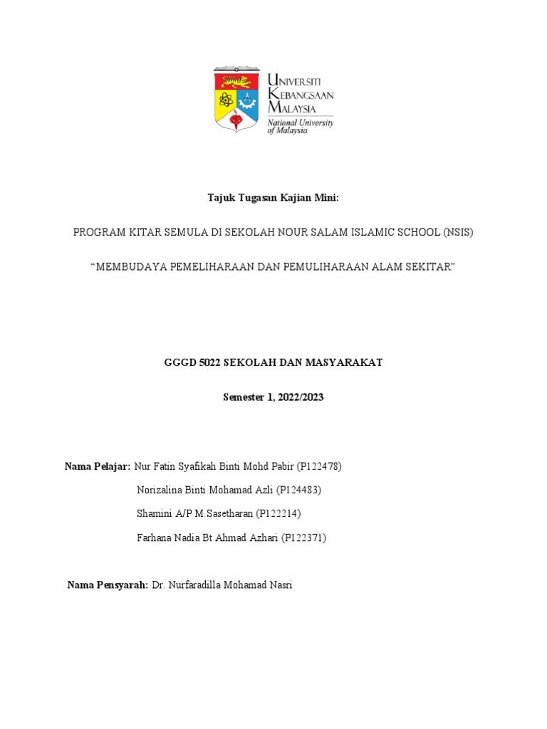 Projek Mini Sekolah &msyrkt-1 | PDF
