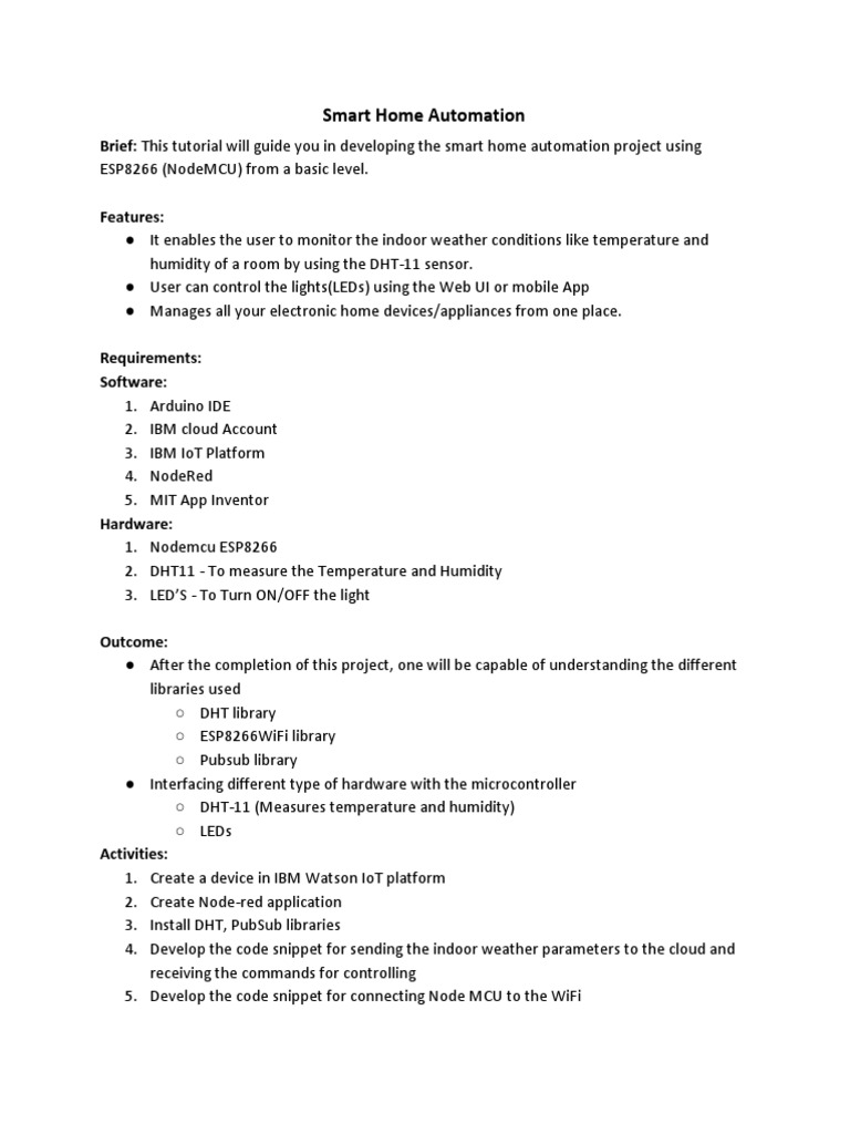 Smart Home Automation Using Ibm Cloud | PDF | Internet Of Things | Home Automation