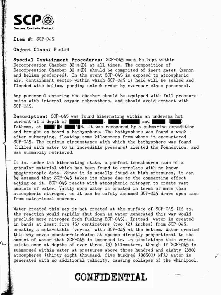 SCP-045 | PDF | Water | Earth