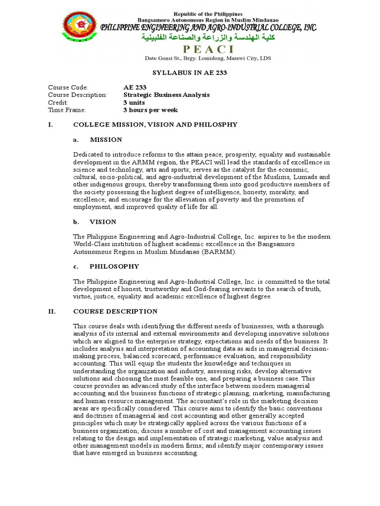 AE 233 Strategic Business Analysis | PDF | Strategic Management | Marketing