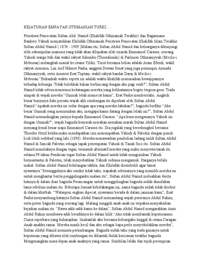 Kejatuhan Empayar Khalifah Turki Uthmaniyah | PDF