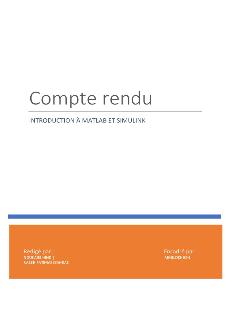 Compte Rendu | Descargar gratis PDF | Ingénierie informatique | Informatique